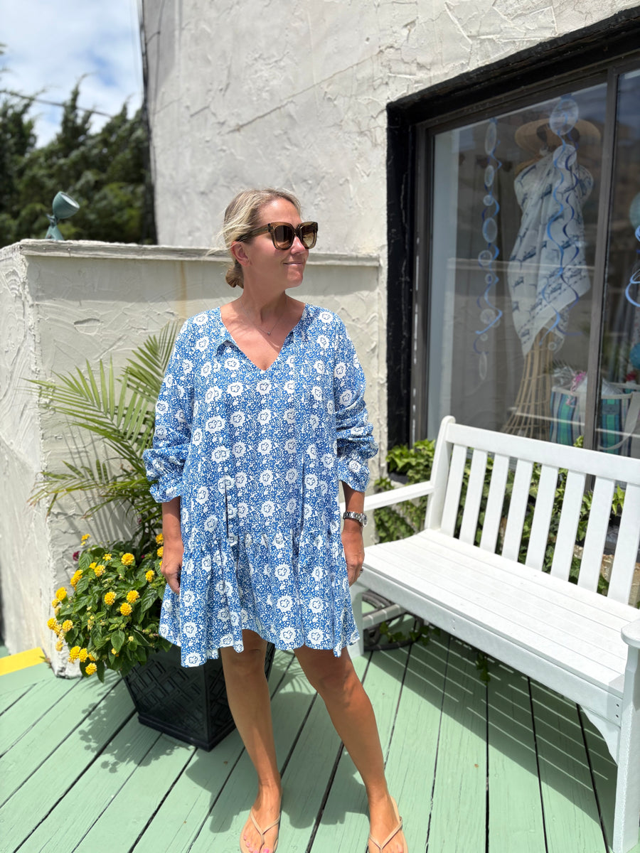 Annie Dress Blue Summer Clouds – Z & Z Designs