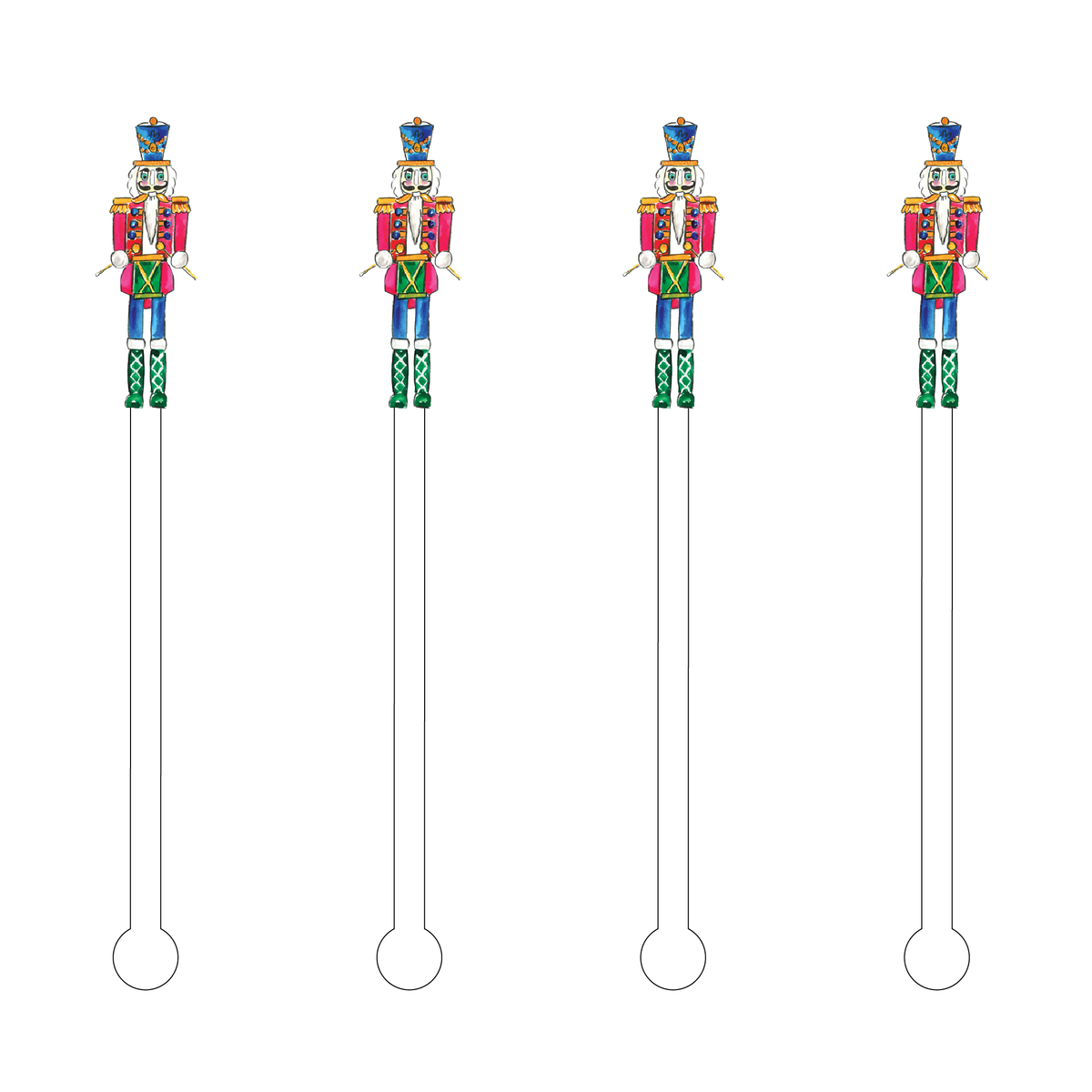 CHRISTMAS NUTCRACKER ACRYLIC STIR STICKS – Z & Z Designs